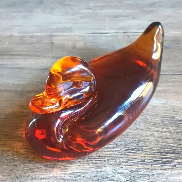 Art | Vtg Duck Blown Glass Paperweight Nature Art Glass Cottage Cabin ...